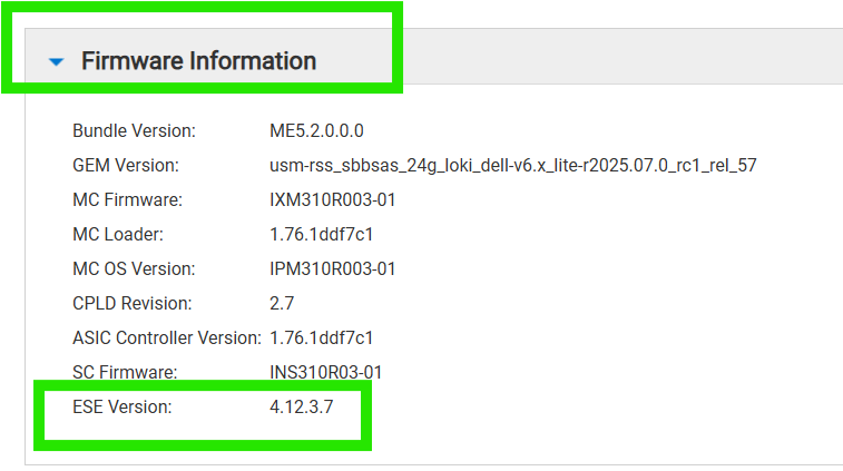 PowerVault ME52 : How to view ESE version | Dell Canada