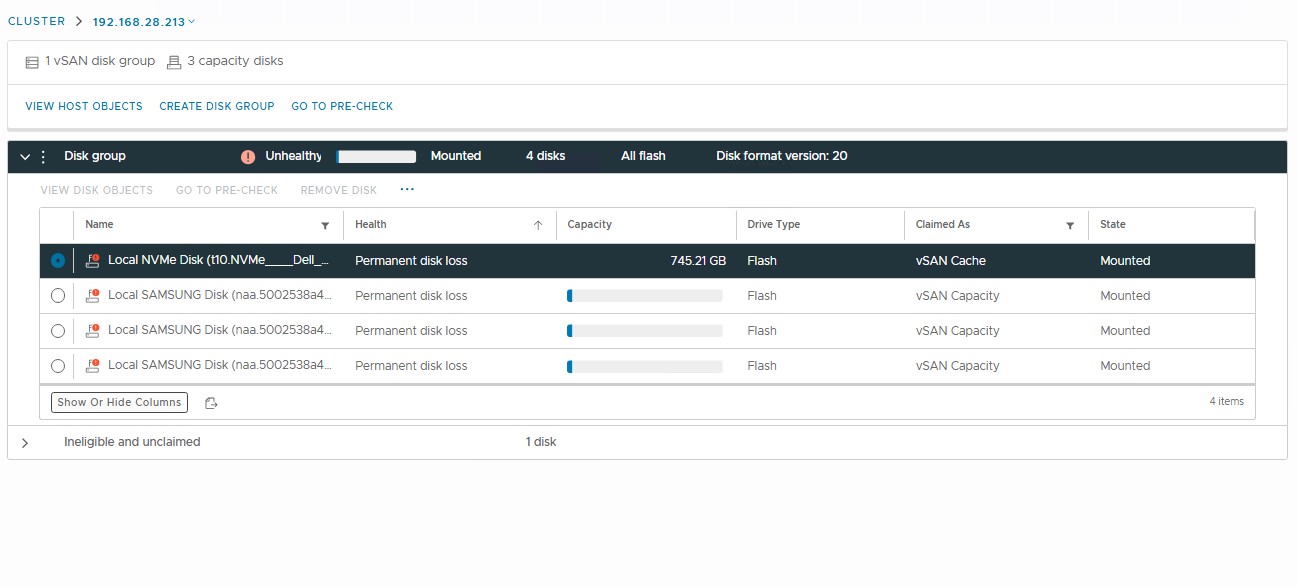 Dell iDRAC reports fault on incorrect NVMe drive on vSAN cluster with ...