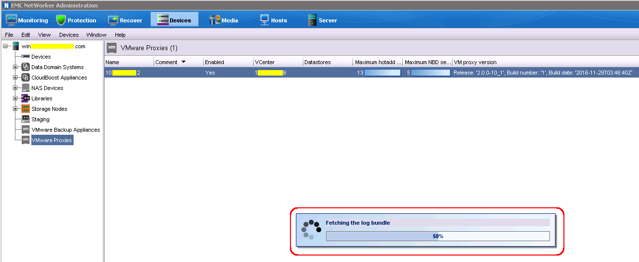 NetWorker Management Console: Como coletar o pacote de logs de um host do NetWorker NWP vProxy ...
