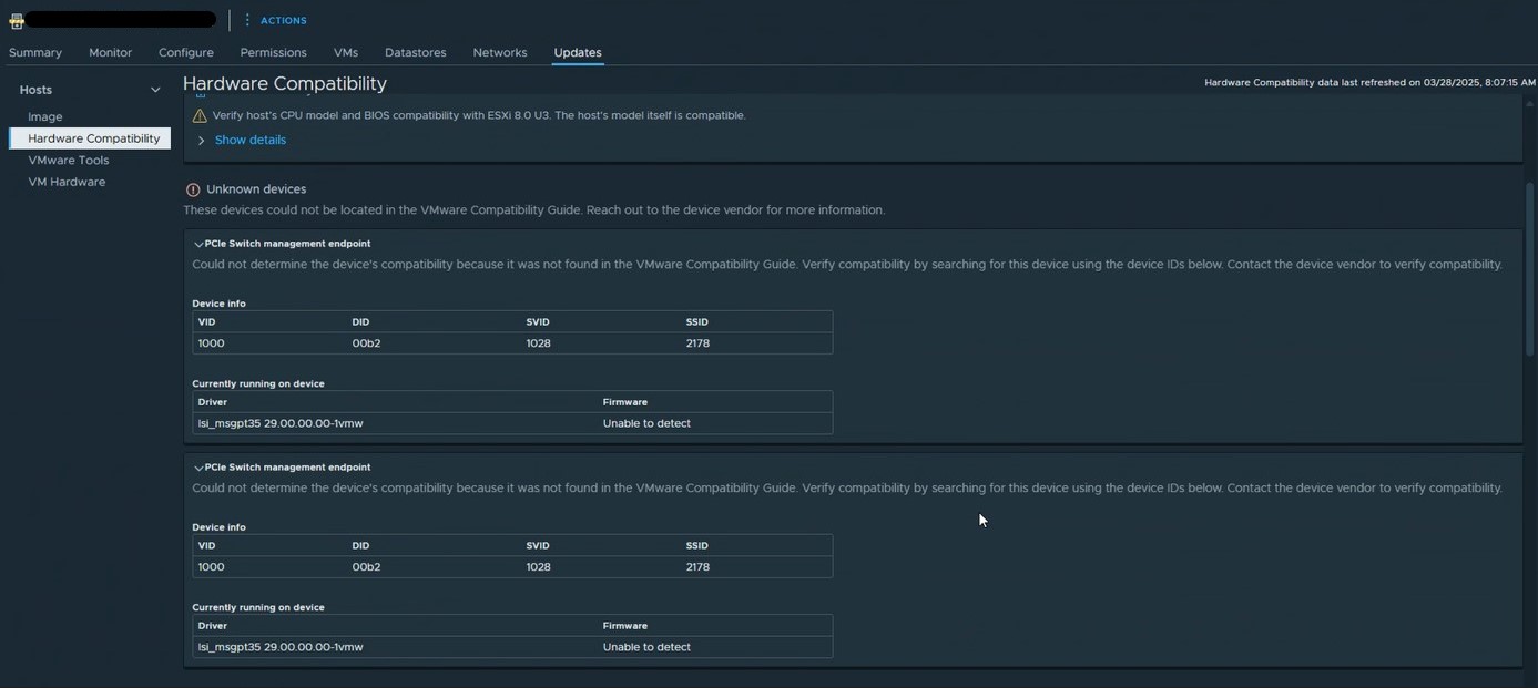 PCIe Switch Management Endpoint devices listed as “Unknown Devices” in ...