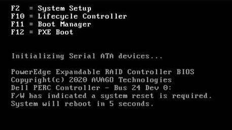 PERC10 - Dell PERC Controller - Bus 24 Dev 0: F/W, sistemin ...
