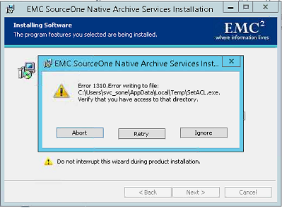 SourceOne 이메일 관리 - 로컬 임시 폴더의 바이러스 백신 차단으로 인해 설치 구성 요소가 실패함 | Dell 대한민국