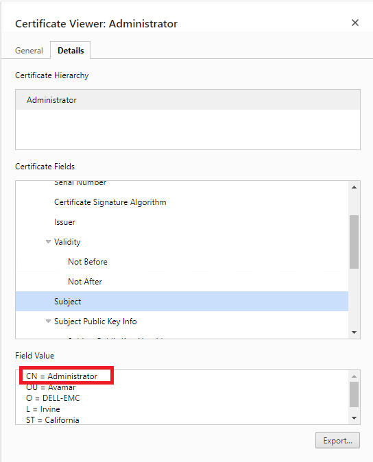 PowerProtect: DP Series and IDPA: "X.509 Certificate Subject CN Does Not Match the Entity Name ...