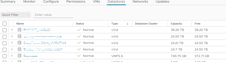 PowerStore: vCenter에서 vVol 데이터 저장소가 0B로 표시됨 | Dell 대한민국