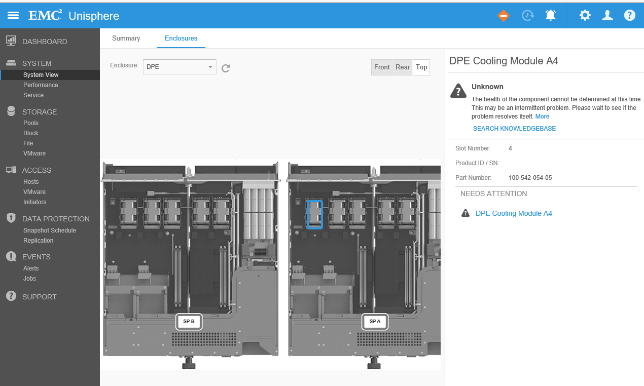 Dell EMC Unity: DPE-blæser stadig defekt efter udskiftning (kan rettes ...