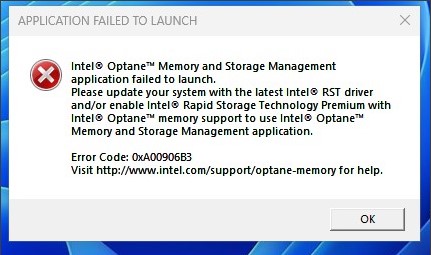 Intel Rapid Storage Technology Application Fails to Launch and IRST Driver Fails to Install When ...