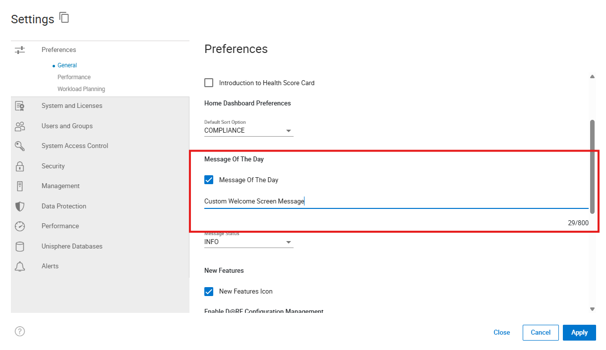 How to create a Custom Welcome Screen Message in Unisphere for PowerMAX ...