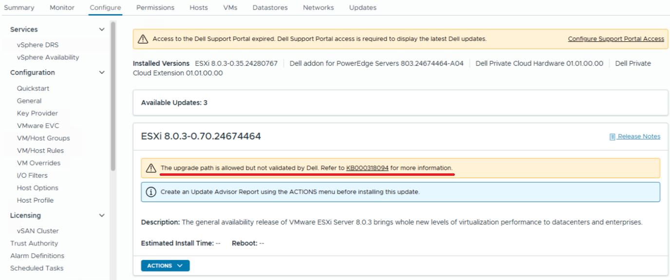 Dell Private Cloud: "Upgrade allowed but not validated by Dell" warning ...