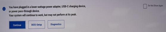 Lower Wattage Power Adapter Message is Displayed on a Dell Pro Max 16 ...