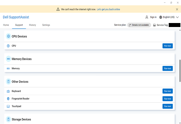 SupportAssist for Home PCs Cannot Detect Dock | Dell US