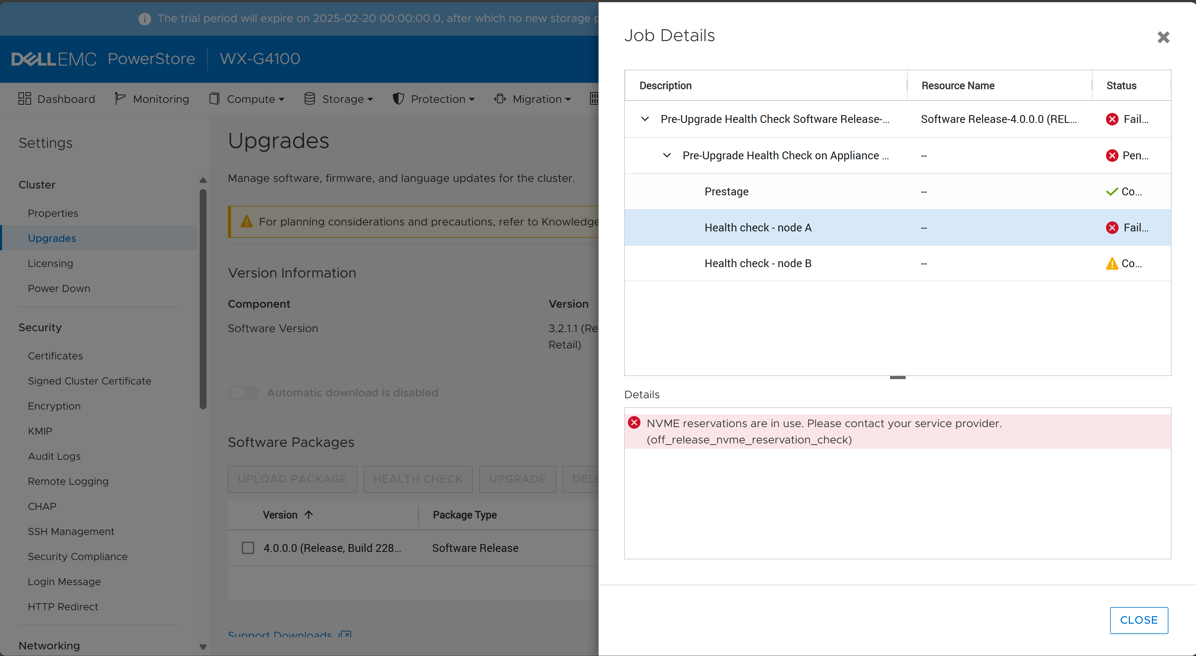 PowerStore: 클러스터에 NVMe 예약이 있는지 감지하는 PUHC(Pre-Upgrade Health Check ...