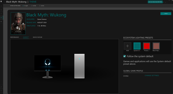 Alienware Command Center Custom Lighting Settings Do Not Work in a Video Game on an Alienware ...
