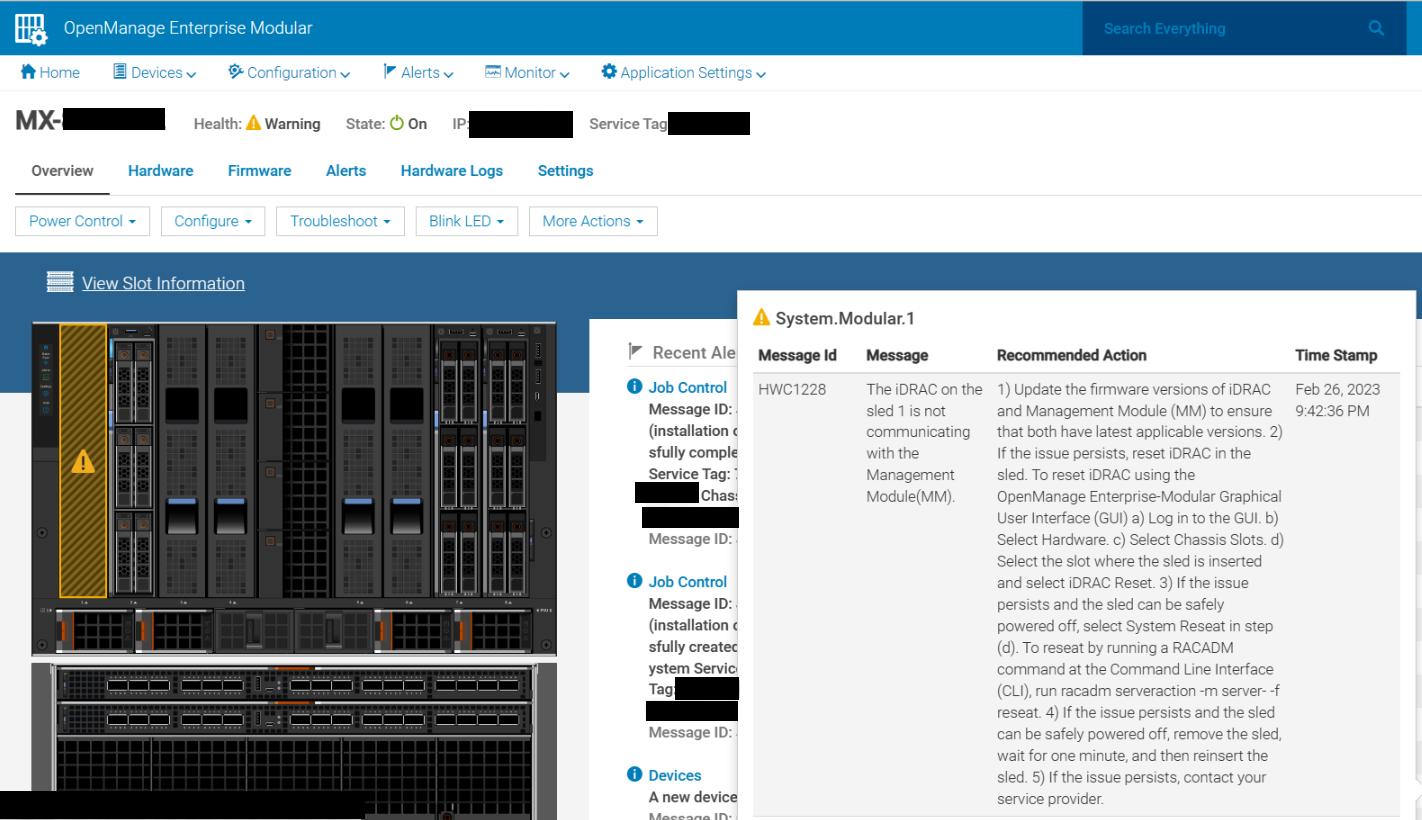 PSQN | SWC5011: 15G Servers Not Powering On After iDRAC Reboot | MX ...