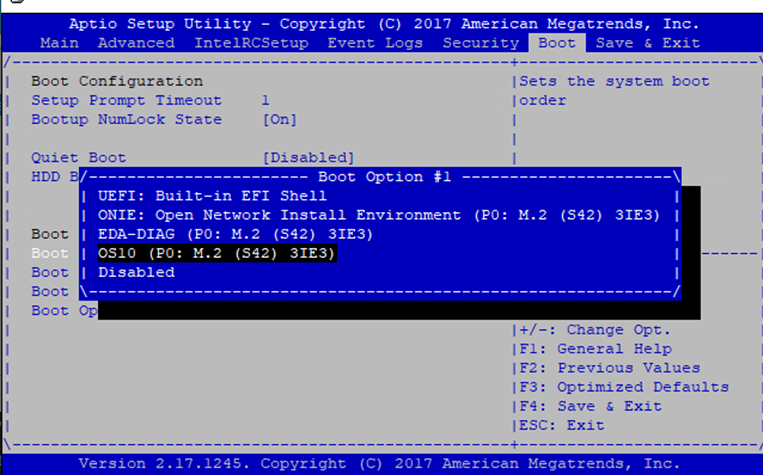 Change switch S-Series Boot order if OS10 partitions are not visible at booting | Dell US