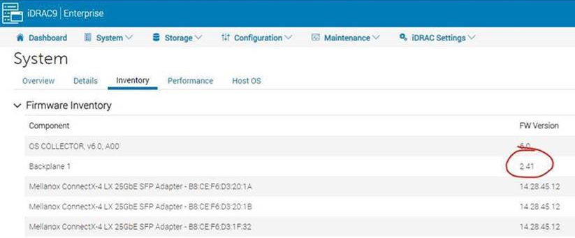 PowerFlex diskless R740xd node shows as non-compliant for backplane ...
