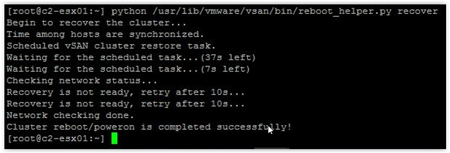 VxRail: Cluster shutdown and startup fail due to unsynchronized witness ...