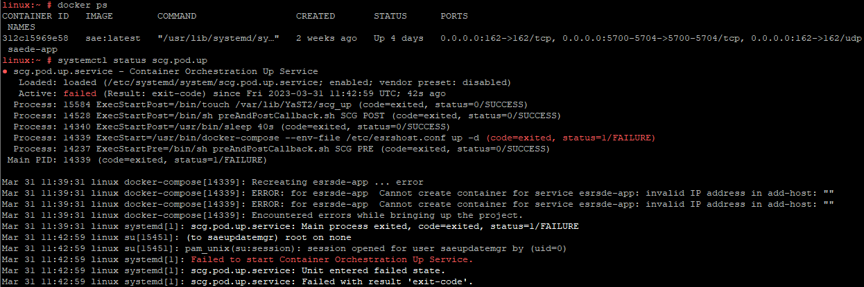 Secure Connect Gateway Virtual Edition: esrsde-app fails to create ...