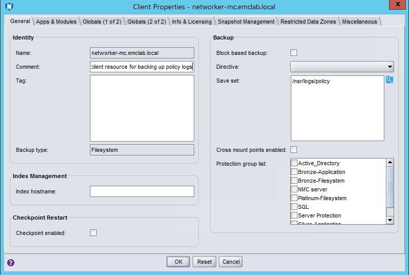 NetWorker: Unable to view historic policy logs on NetWorker server ...