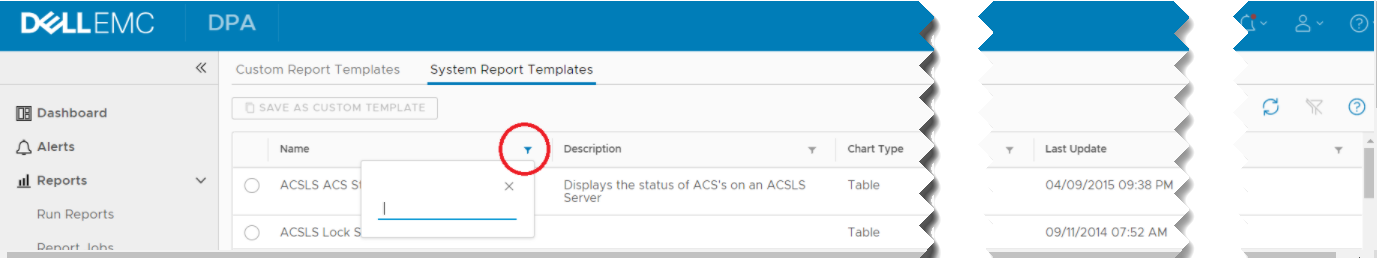 Data Protection Advisor (DPA): DPA 19.3 filter in GUI is grayed out ...
