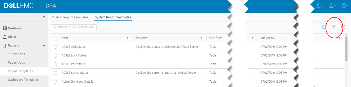 Data Protection Advisor (DPA): DPA 19.3 filter in GUI is grayed out ...