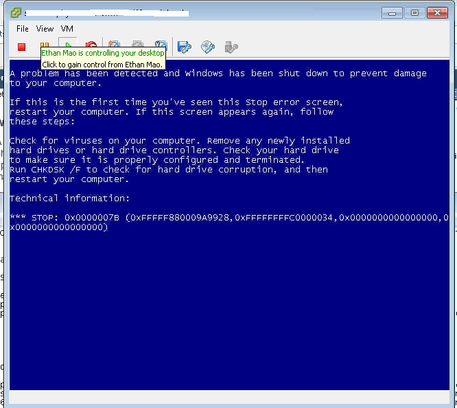 Avamar: After P2V BMR restore, VM failed to boot up with blue screen ...