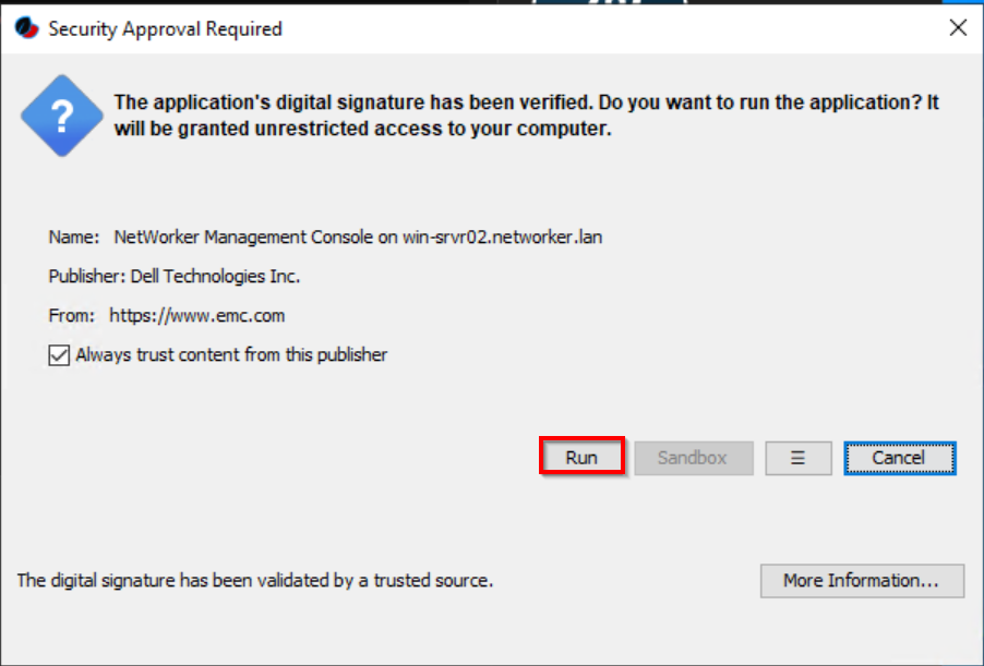 NetWorker: NMC Launcher fails to connect to NMC after upgrade to ...