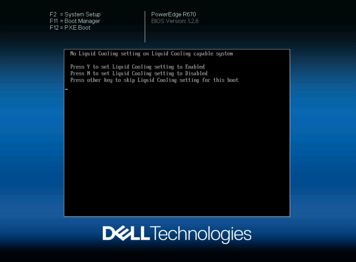 PowerEdge: 17G Servers Prompt For Liquid Cool Settings Input After ...